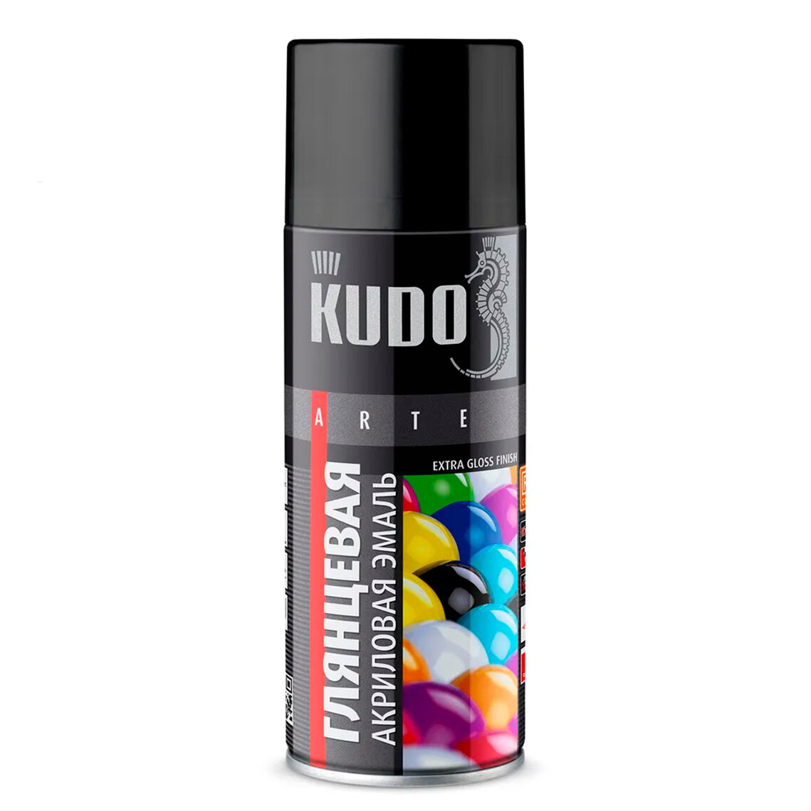 Акриловая краска эмаль высокоглянцевая Extra gloss finish KUDO KU-A9005 RAL 9005 черная