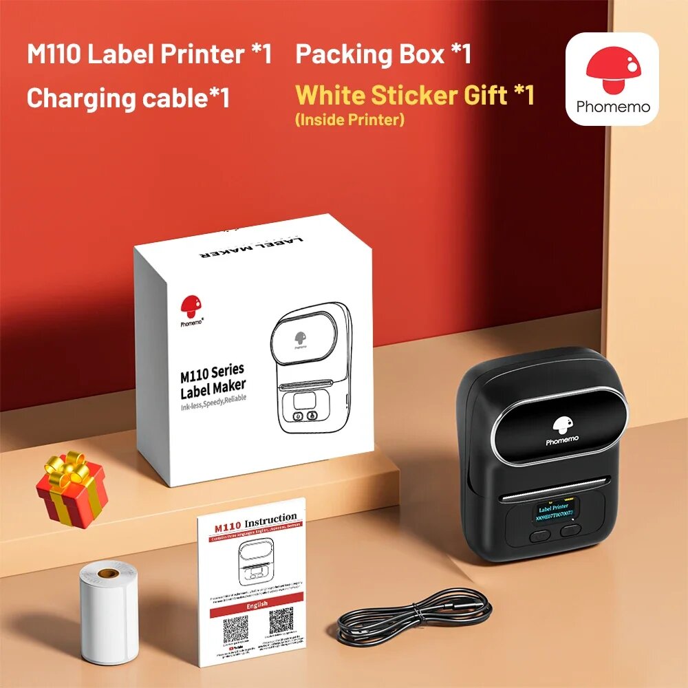 Phomemo M110 Термопринтер для этикеток Blcak Printer