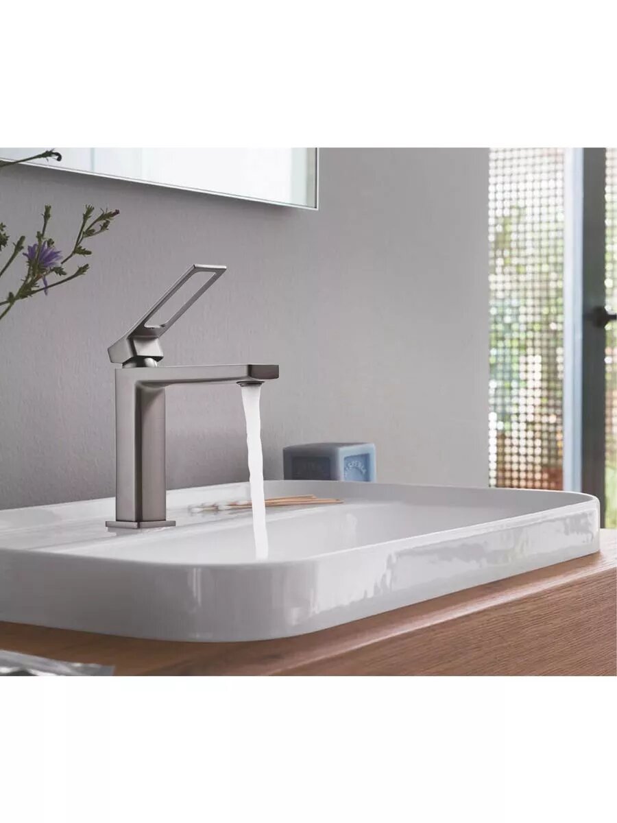 Смеситель для раковины умывальника S6901T оружейная сталь