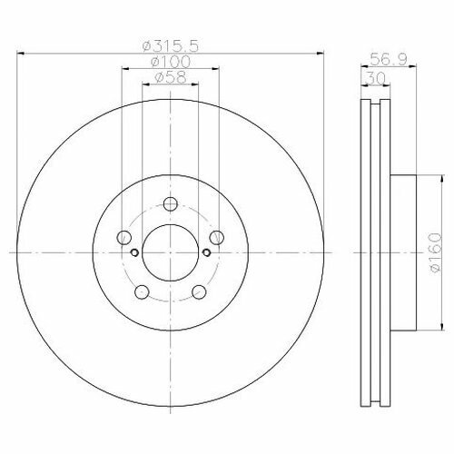 Тормозной диск передний Textar 92236503 для Subaru Forester, Legacy IV, V, Outback