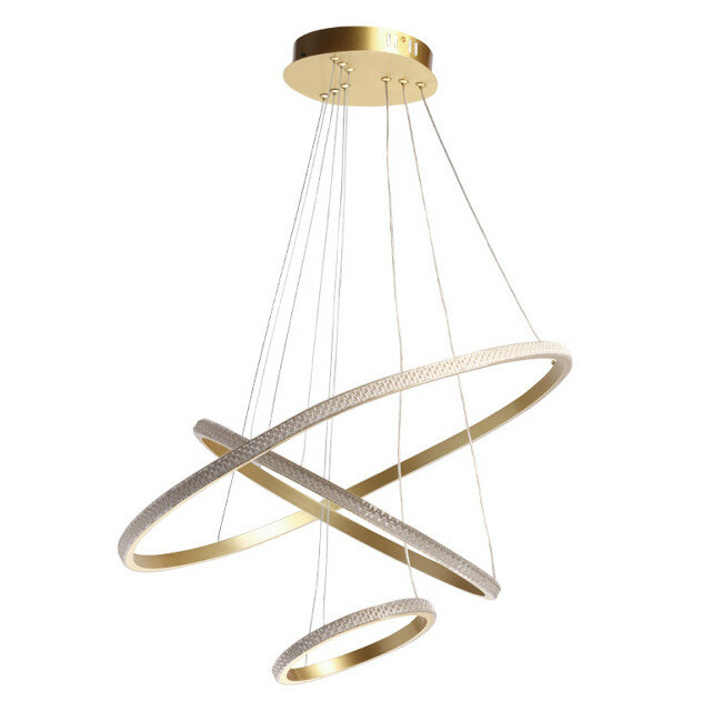 Люстра подвесная DECITY Оскар 80Вт LED пульт металл акрил золотой