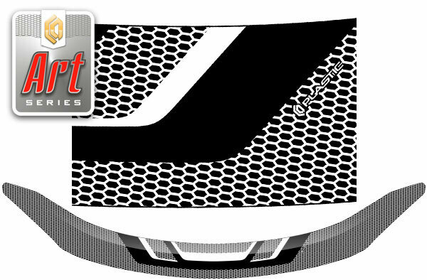 Дефлектор капота Nissan Bluebird Sylphy 2012 н. в. Серия "Art" белая САпластик