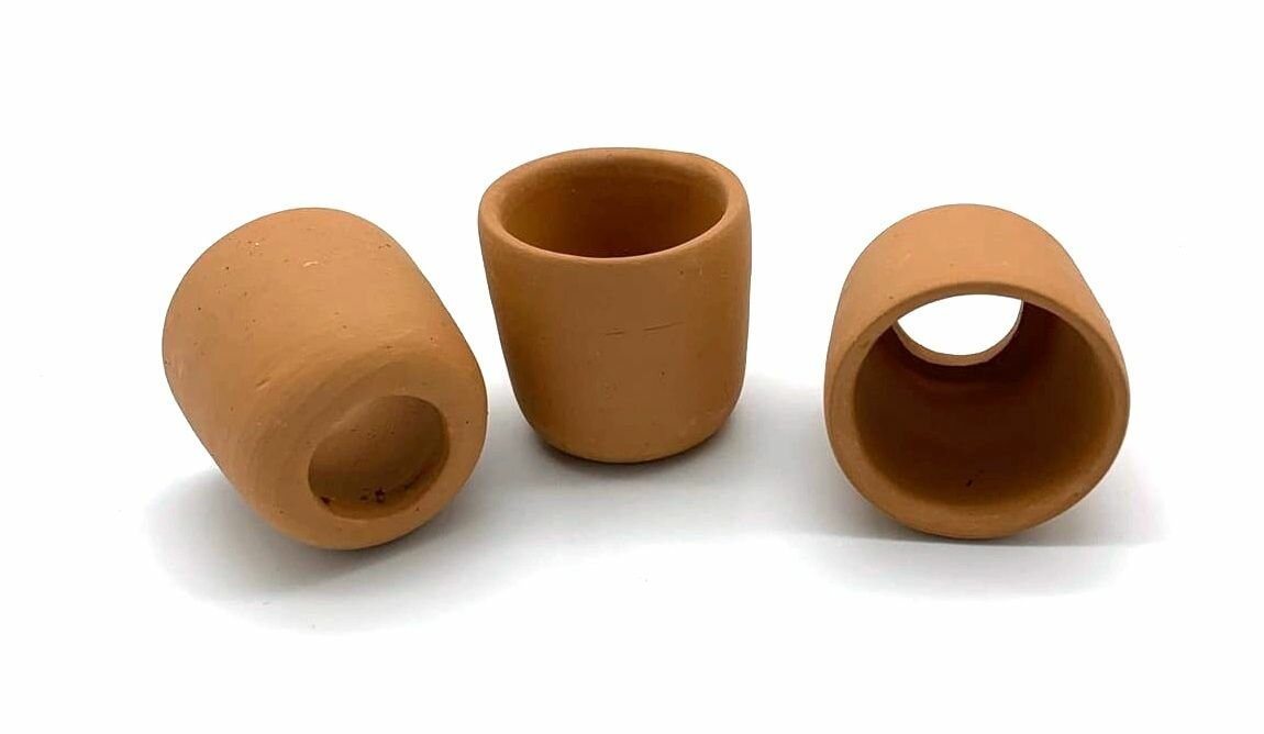 Горшочки-держатели керамические для аквариумных растений, 3 шт.