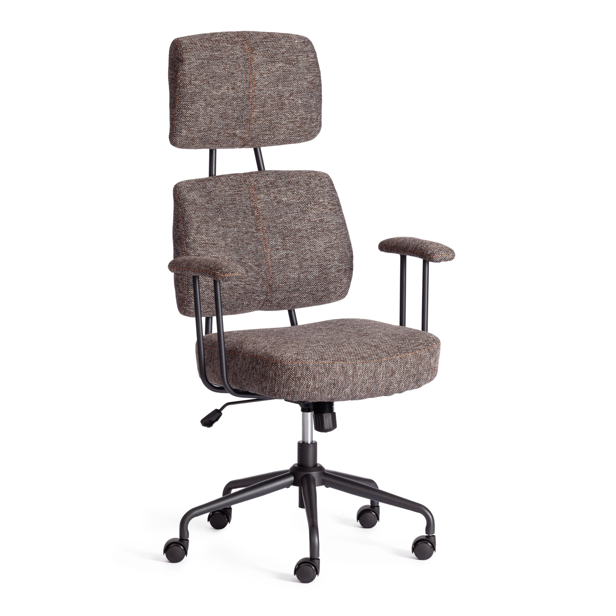 Кресло CITY Tetchair серый, черный, ткань, металл, мягкое сиденье, с подлокотниками