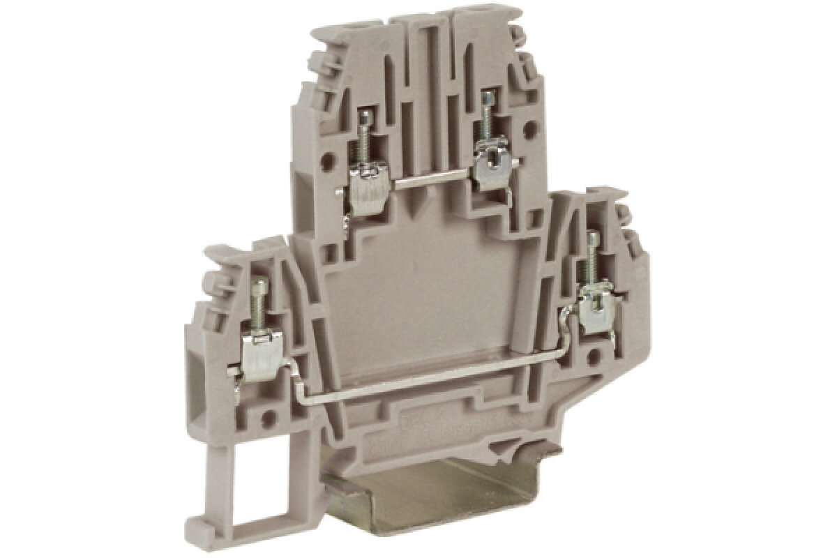 Зажим проходной DBC.2GR серый 2 уровня 2.5 кв. мм QUADRO ZDB100GR DKC 3 штук