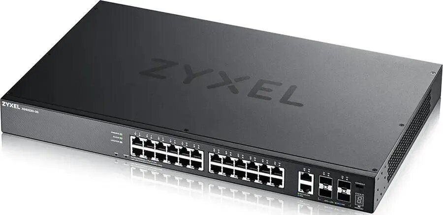 Коммутатор Zyxel XGS2220-30 L3 Access switch , rack 19", 24xRJ-45: 1G, 2xRJ-45: 1/2.5/5/10G, 4xSFP+, standalone/cloud management