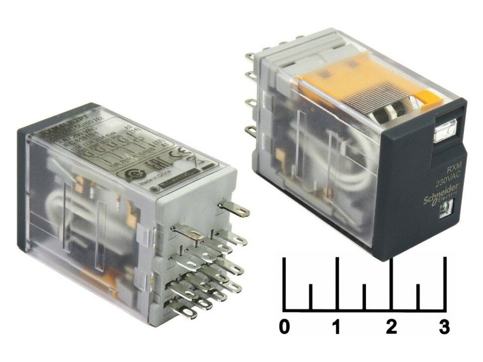 Реле ~220V 3A/250V RXM4LB2P7