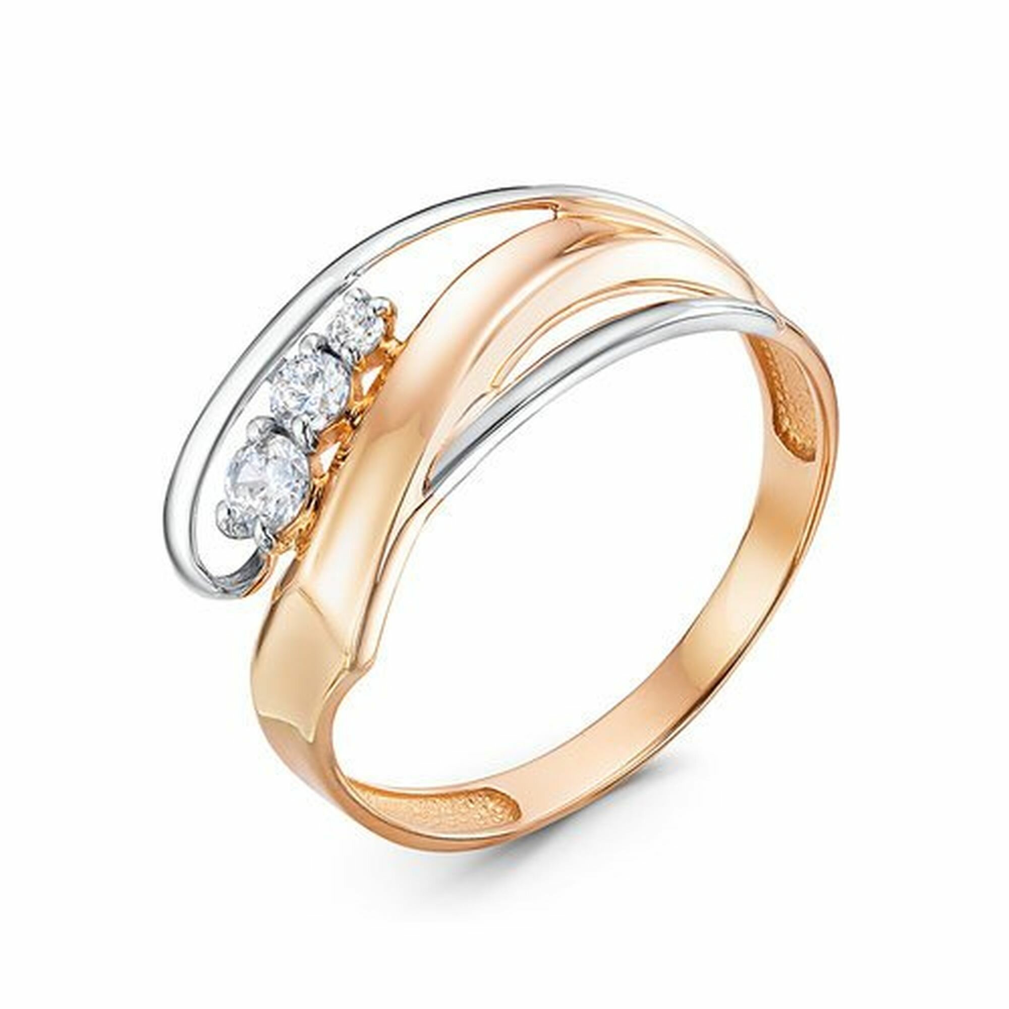 Кольцо дорожка Diamant online, красное золото, 585 проба, фианит
