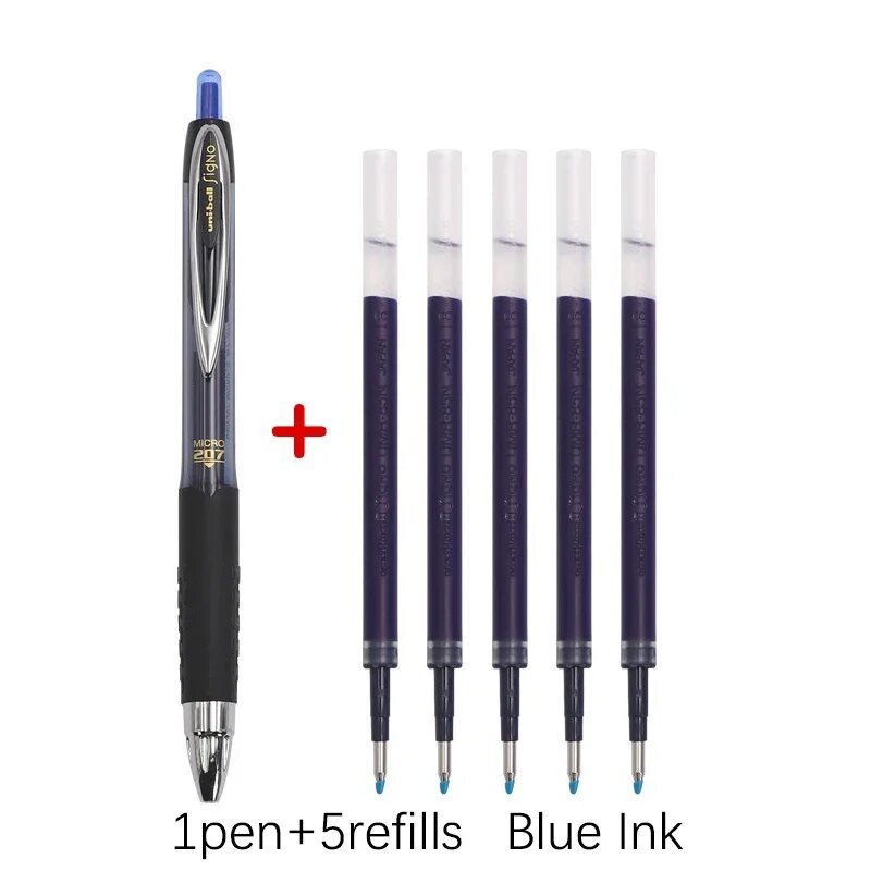 Uni-ball Signo Gel 207 гелевая ручка Темно-синий, 1pen 5refills Blue