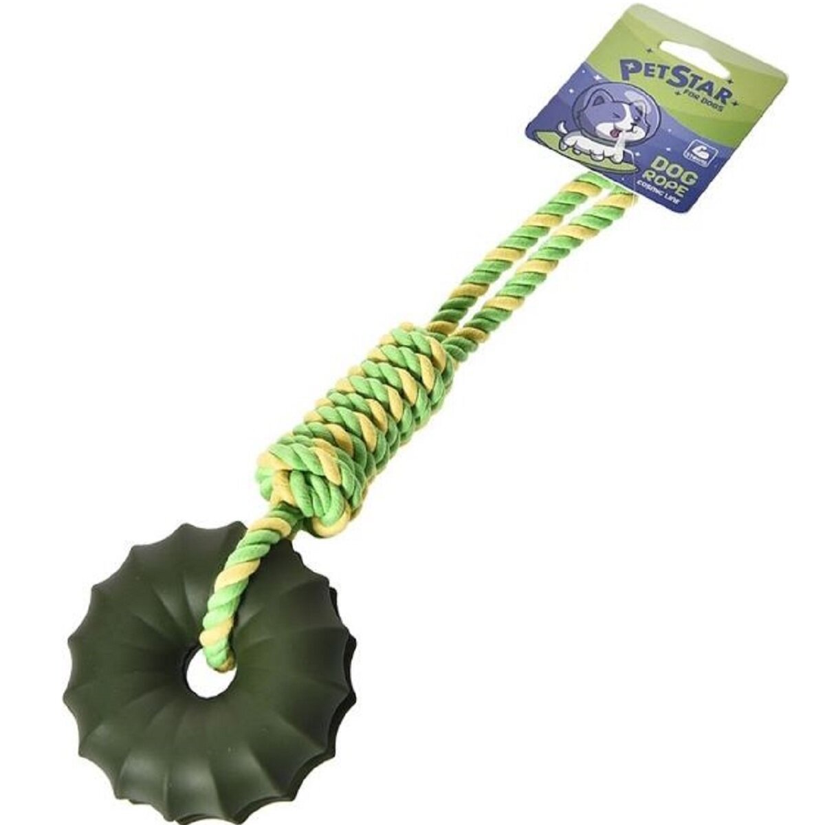 PET STAR игрушка для cобак канат С шиной 9.5*4,2*30см, резина, канат