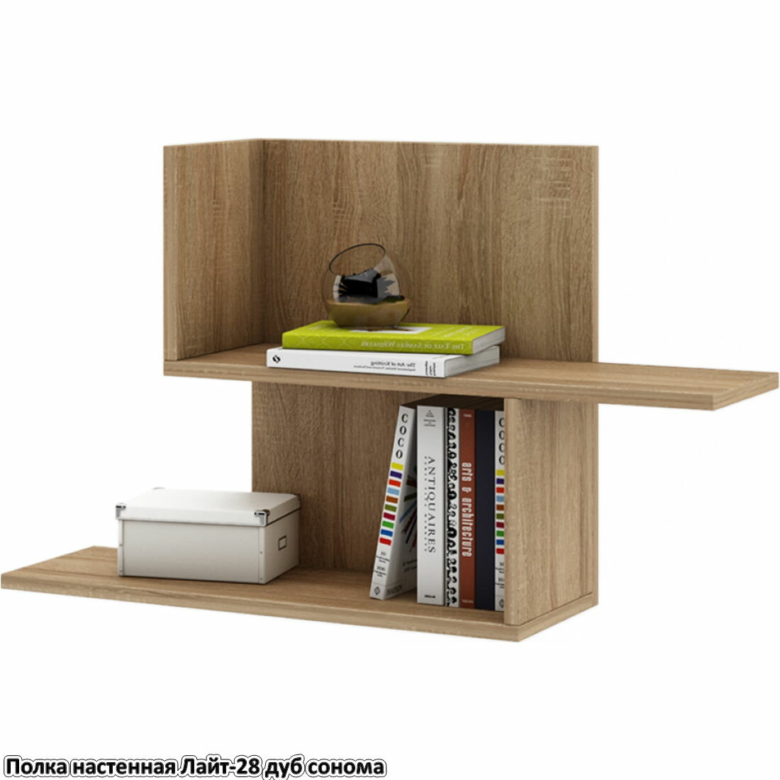 Полка Лайт-28-Дуб сонома, ЛДСП, МФ Владимир VMF, 80х47,2х20 см.