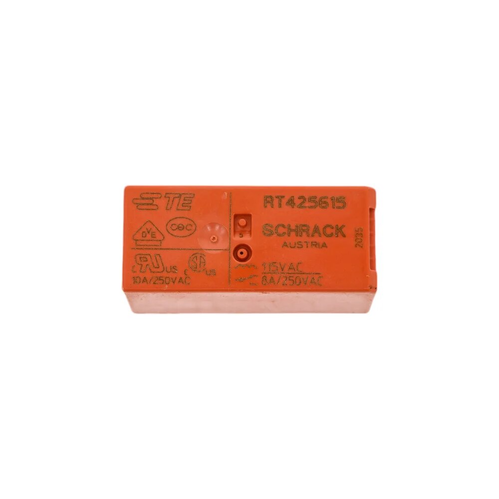 Реле силовое Schrack Technik PCB 2 перекл. конт, 8A, 115V АC,5mm, позолоч