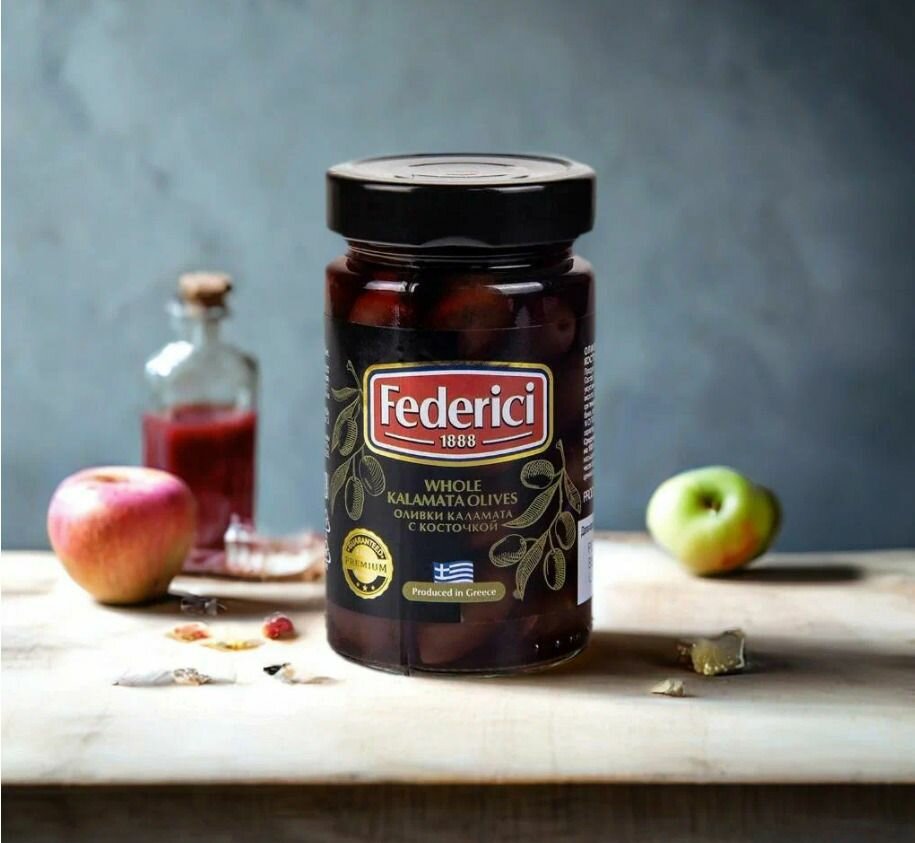 Оливки Federici Каламата с косточкой, 300 г