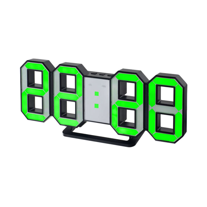 Часы настольные Perfeo Luminous PF-663, черно+зеленый