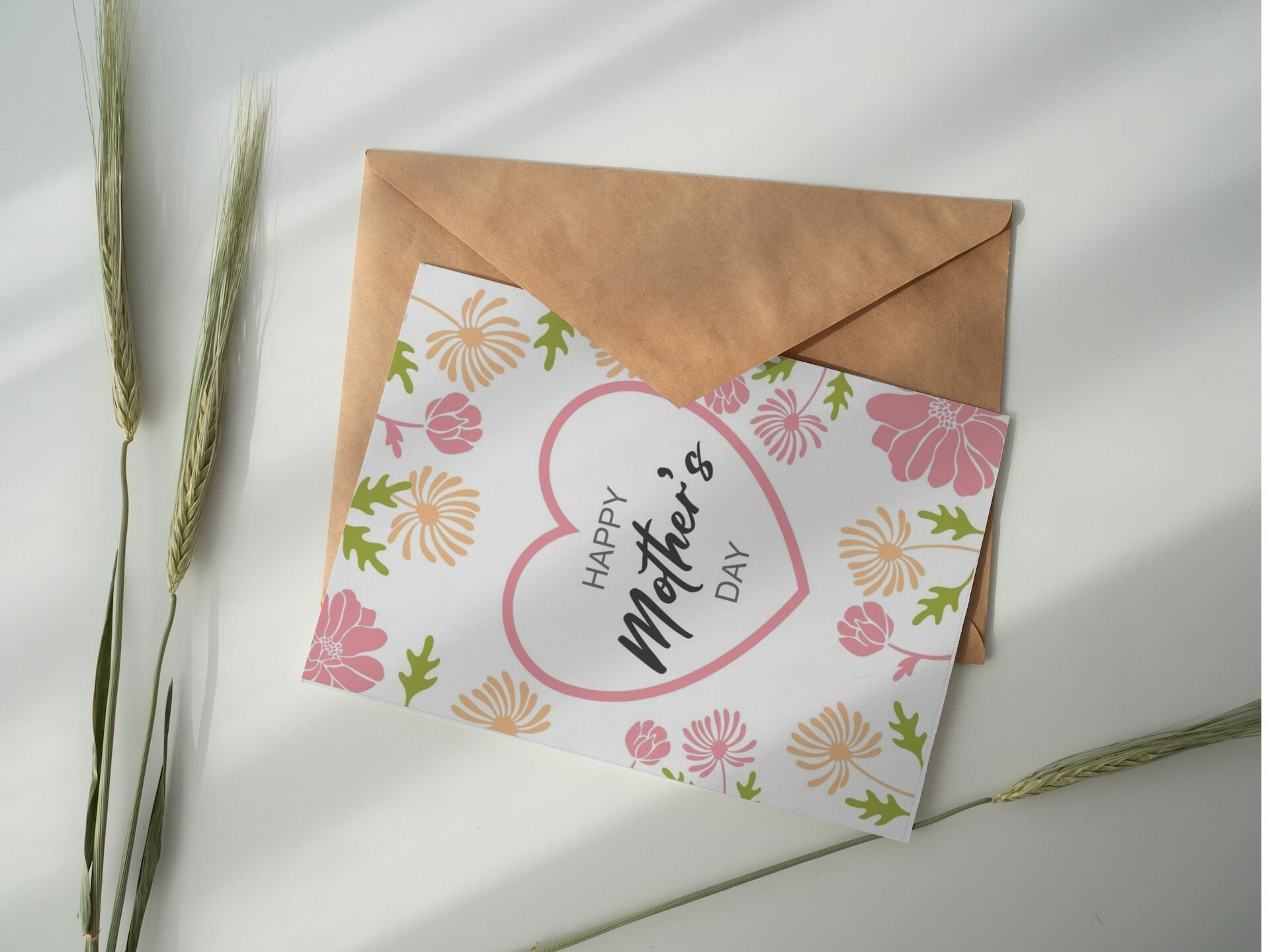 Открытка "День матери", с конвертом, картон, 10.5*14.8 см