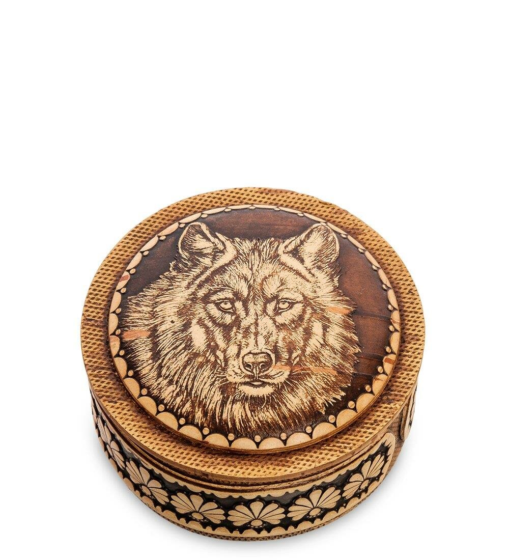 Шкатулка Волк (береста, тиснение) A2136263 Народные промыслы, Береста