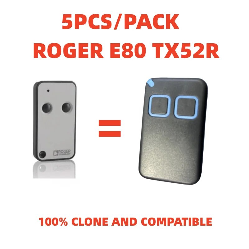 Пульт дистанционного управления ROGER H80 TX22 E80 TX54R TX52R M80 TX44R Удаленный механизм открывания гаражных ворот Барьерное управление воротами Пульт дистанционного управления ROGER 433,92 МГц