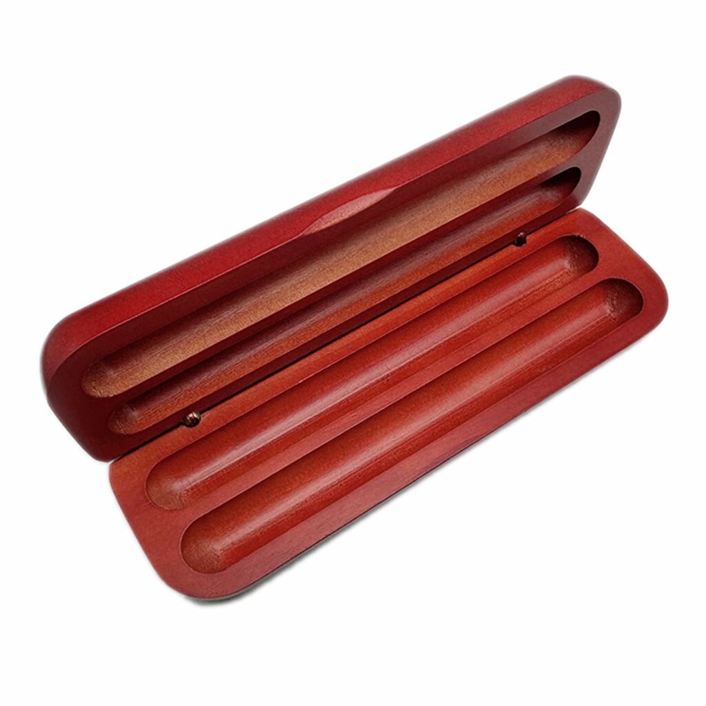 (1 шт.) Оригинальный деревянный креативный пенал - красное дерево двойной карандаш