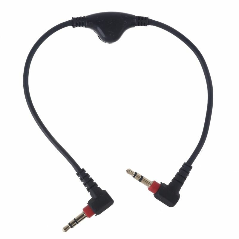 Аудиокабель с регулируемой громкостью двойного колена 3,5 мм-0,3 метра