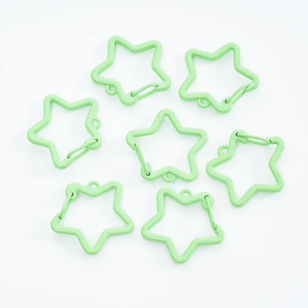 Металлические крючки-застежки-лобстеры в форме звезды Зеленый, 03