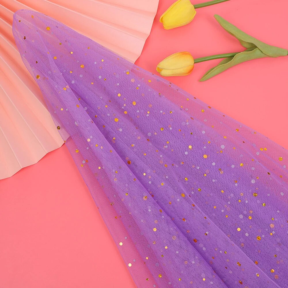 Блестящая сетчатая ткань, 100х145 см Сиреневый, фиолетовый