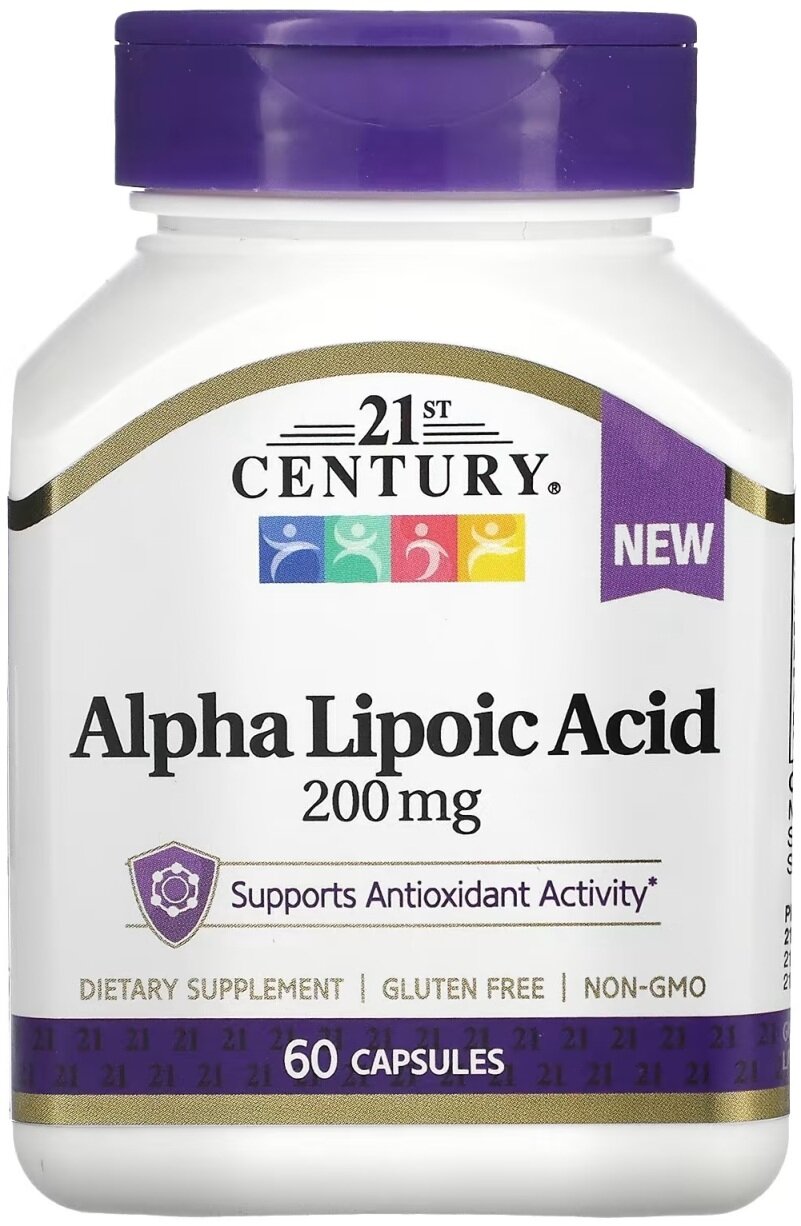 21st Century Альфа липоевая кислота 200 мг 60 капсул