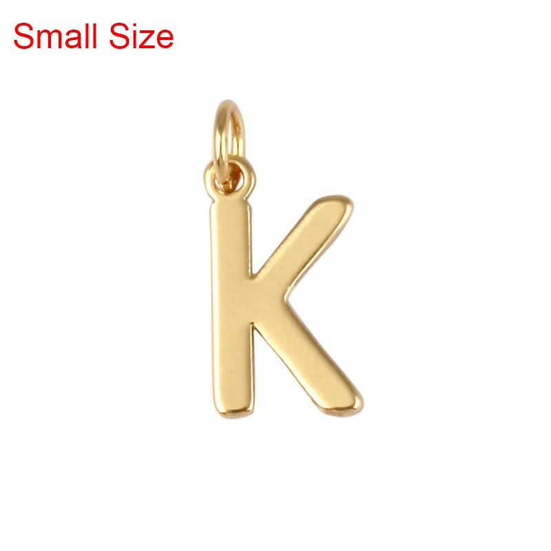 Мини-буквы из латуни с золотистым покрытием для украшений 1 шт. L019084-Letter K