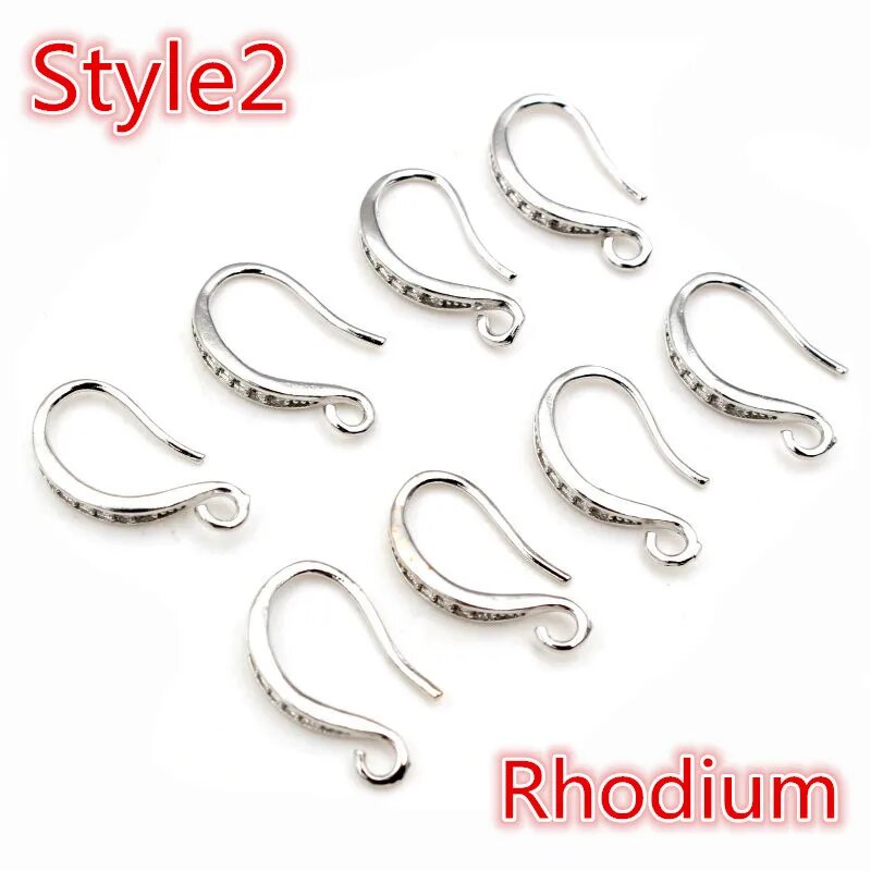 Французские крючки для сережек 20 шт серебро, бронза, золото 6 цветов Style2 Rhodium