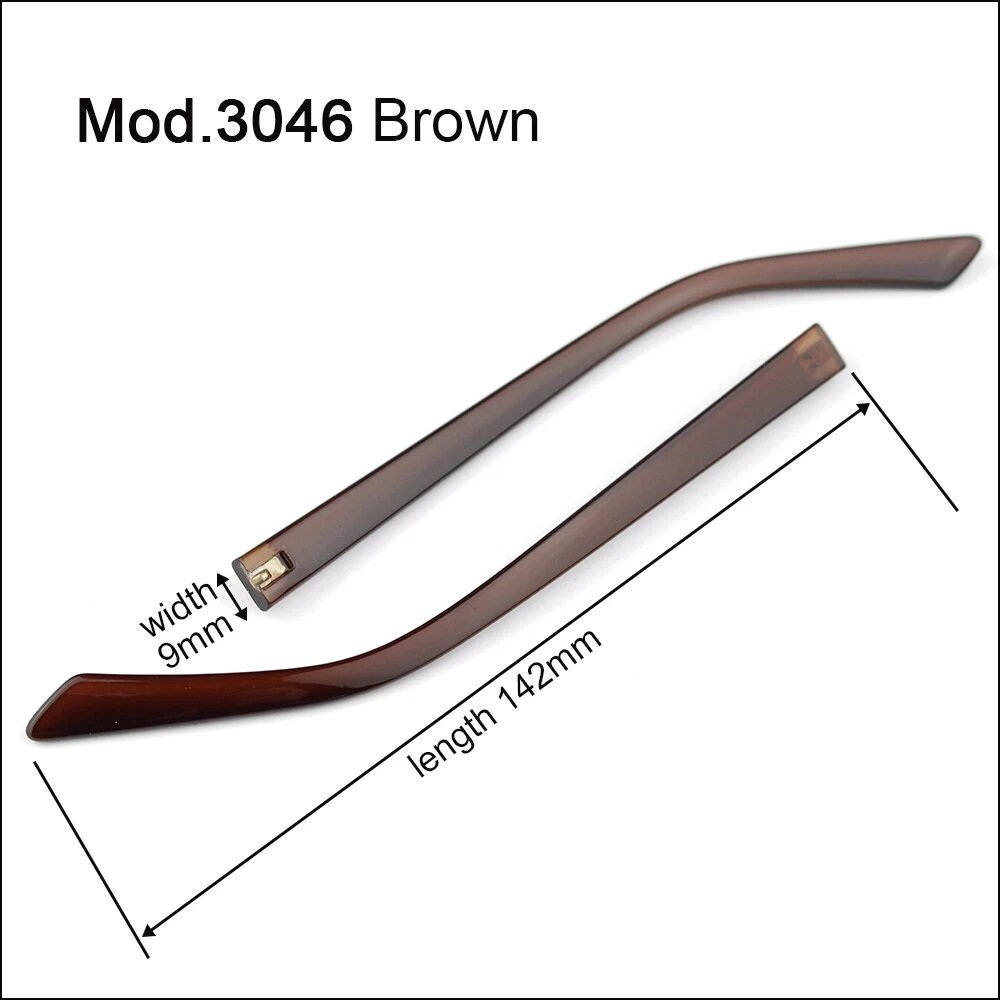 Дужки для очков Mod.3046 Brown, 142 мм, 9 мм