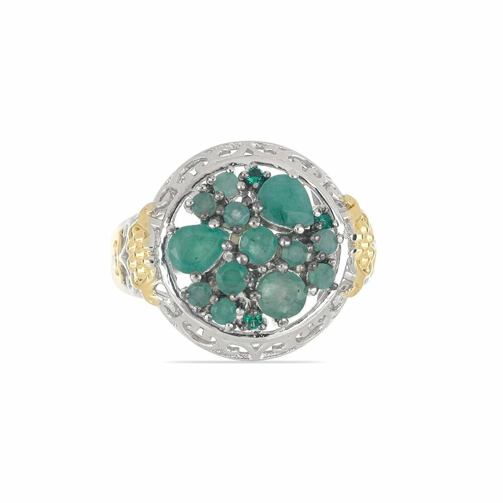 Кольцо Ювелирия, серебро, 925 проба, изумруд