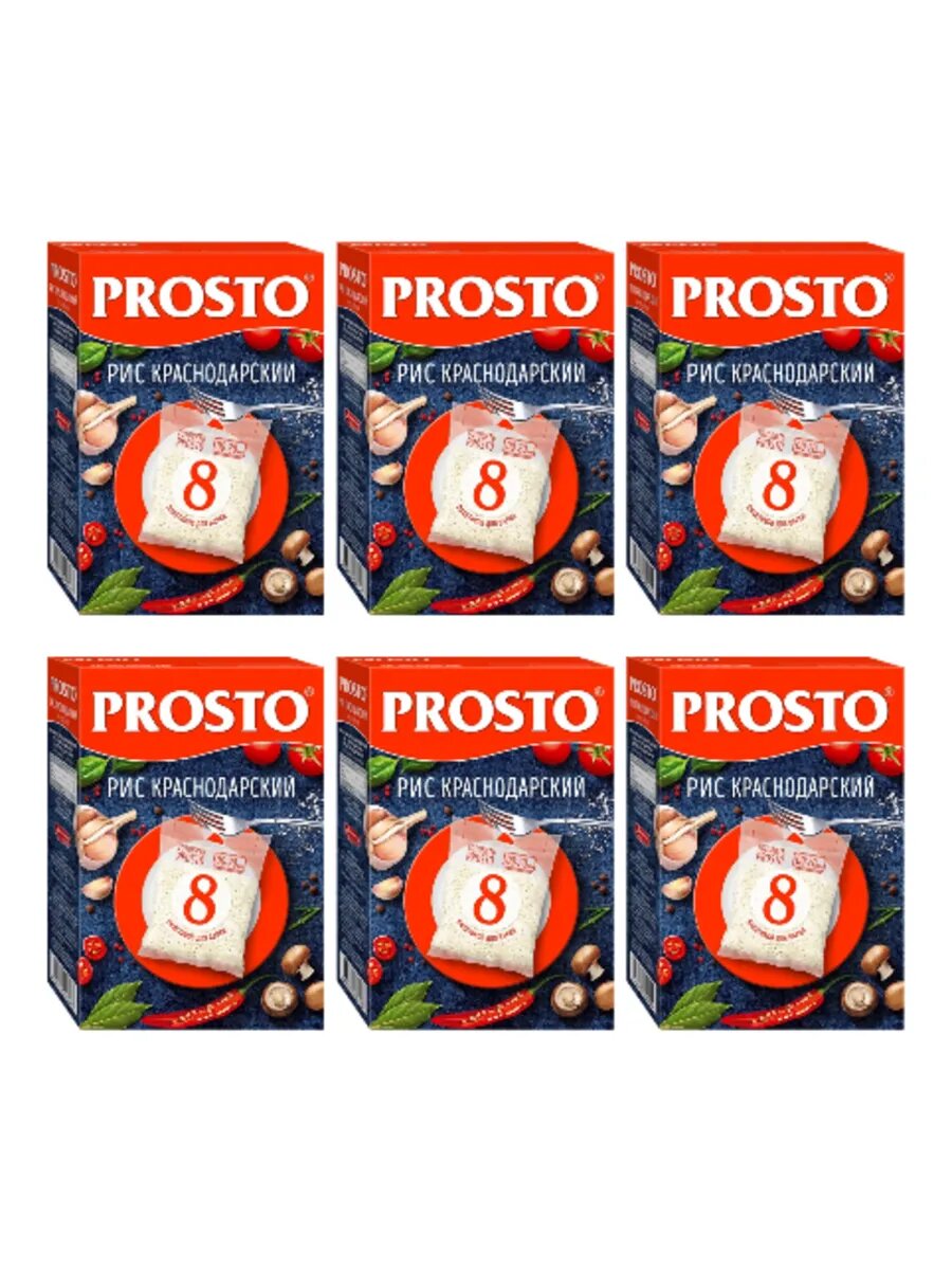 Prosto Рис Краснодарский 8 пакетиков по 62,5 г 500 г, 6 шт