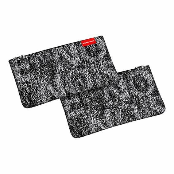 Пенал-косметичка Erich Krause 220х120 "Noise" серый, плоский, на молнии (52376)