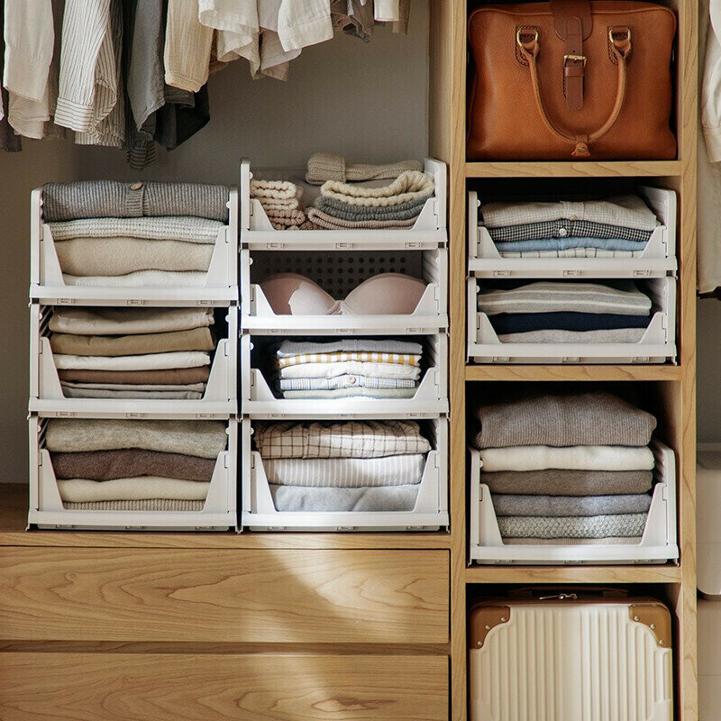 Lanjiaoluo Storage Rack, Wardrobe Divider Drawer Organizer, Shelf Divider, Closet Divider, Cabinet Divider, Tall Version