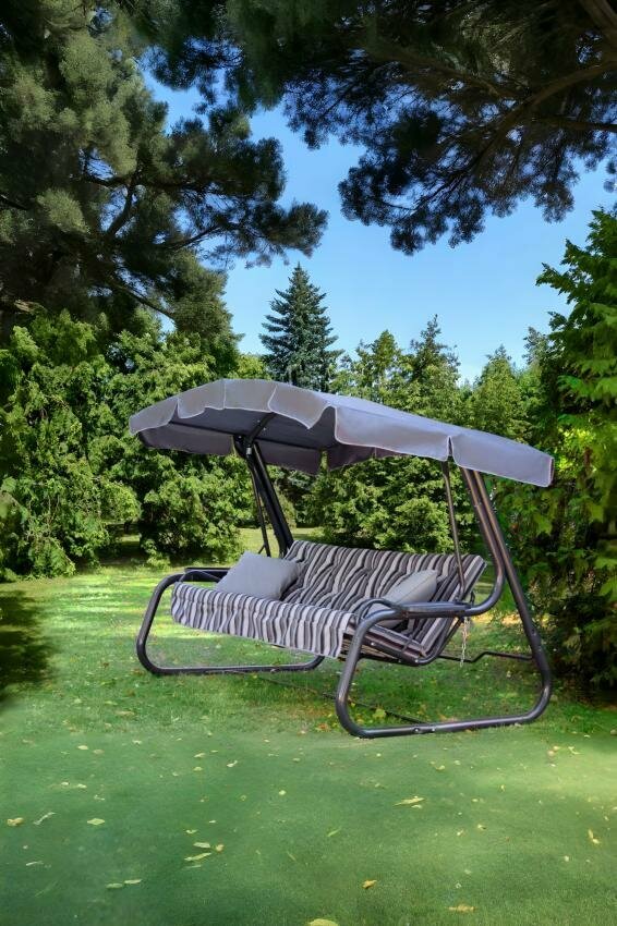 Качели садовые Мастак-2, 4х местные, максимальная нагрузка 320кг, длина сиденья - 200 см, диаметр трубы 60мм, с1634