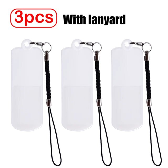 3 шт. силиконовые чехлы для флешки синего/розового/прозрачно-белого цвета White (With lanyard)
