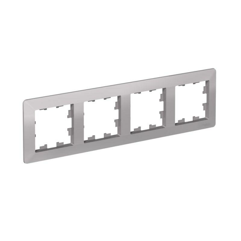 Рамка 4-м AtlasDesign Air алюм./дым. черн. SE, SCHNEIDER ELECTRIC ATN220304 (1 шт.)