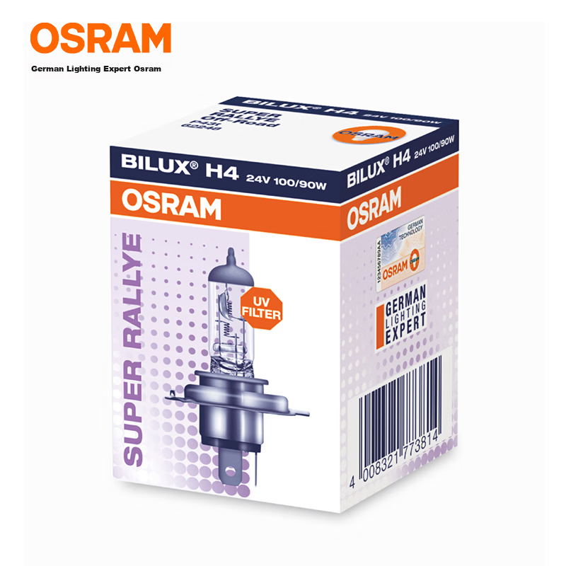 OSRAM Automotive Headlight Bulb, High And Low Beam, for Trucks And Buses, Halogen Lamp, H4 24V 100/90W, Single Pack