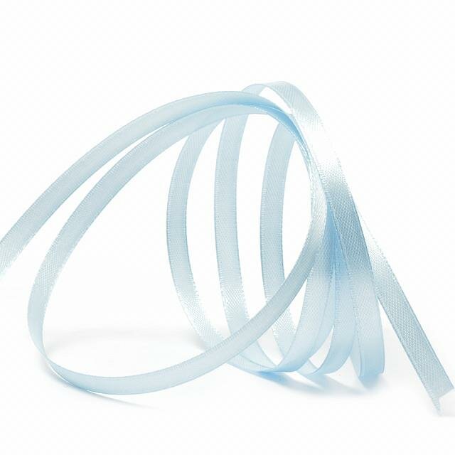 Лента атласная 1/8 (3мм) цв.3105 голубой уп.100 м