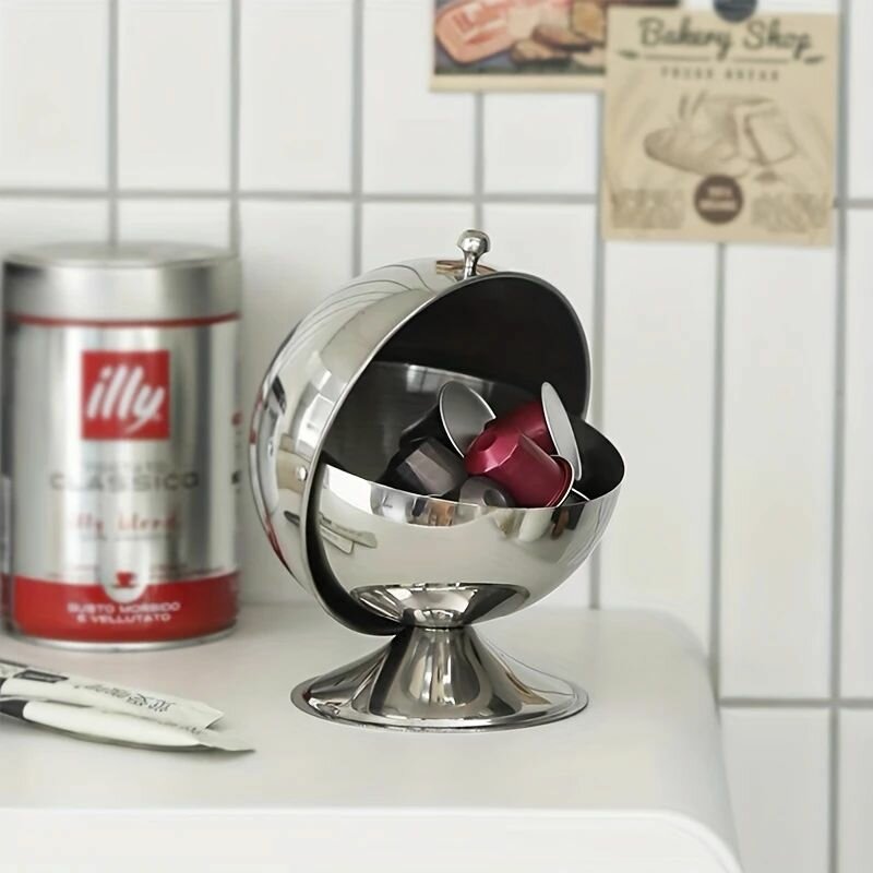 Ваза для конфет, Сферическая конфетница, Материал из нержавеющей стали,1 шт.
