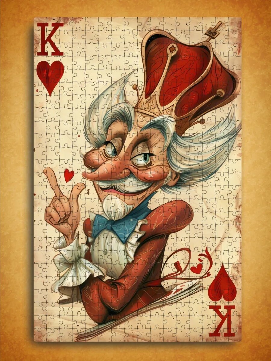 Деревянный пазл в подарок "Карта короля"