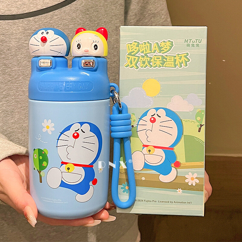 Термос-чашка Doraemon 316 из нержавеющей стали большой емкости, симпатичная мультяшная женская портативная двойная питьевая чашка для дома