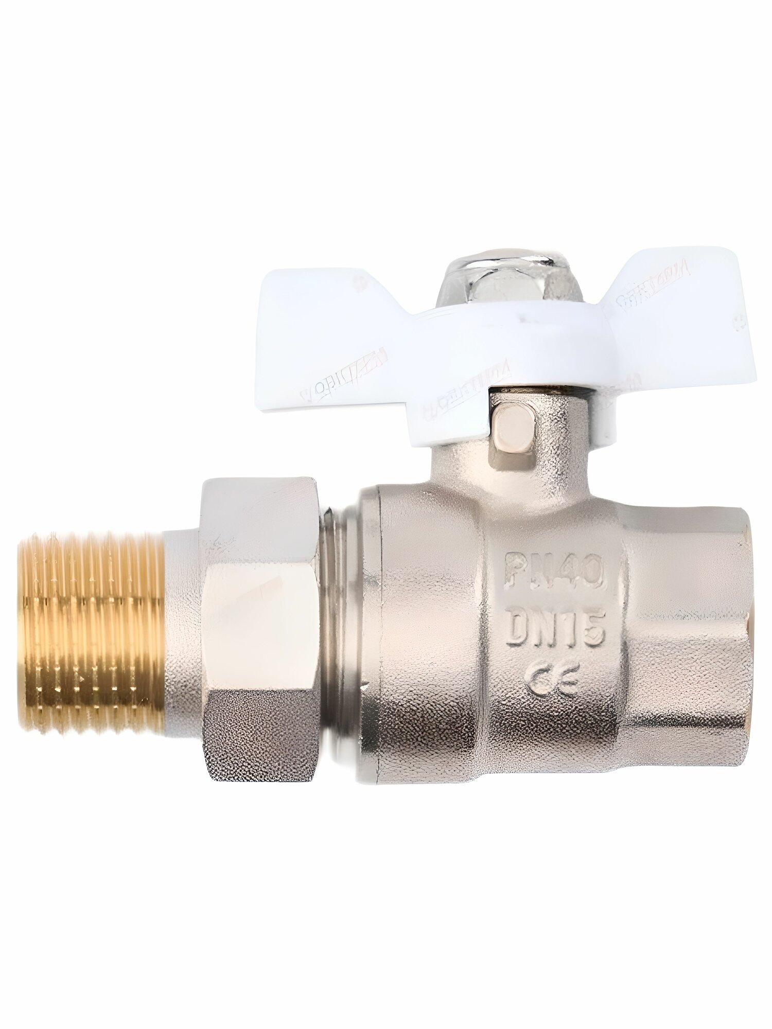 Кран шаровый 1/2" "американка" , белая бабочка DE1231N Tim / Гидропласт