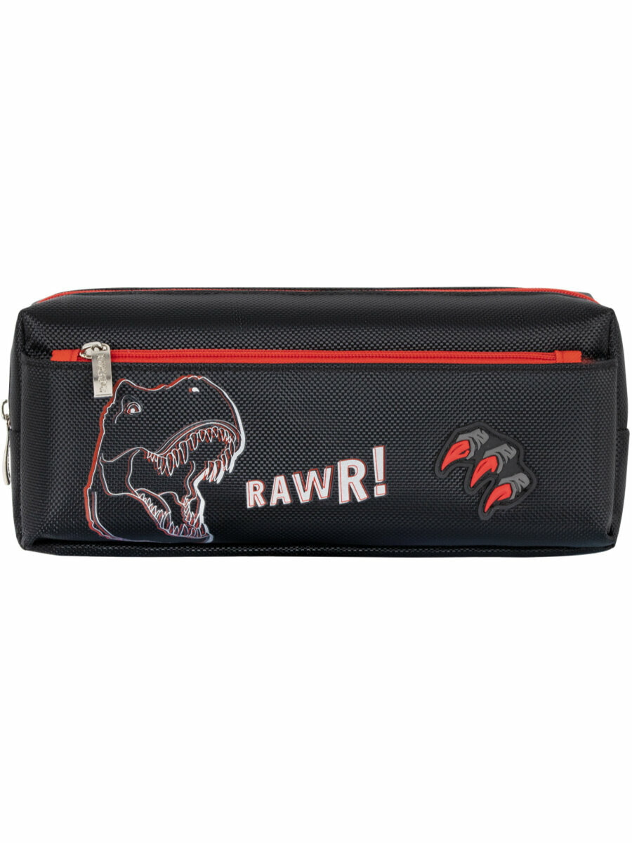 Пенал мягкий BRAUBERG, 2 отделения, полиэстер, Roar, черный, 21х9х6 см, 272347