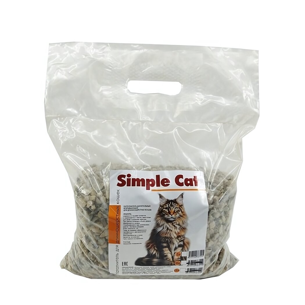 Наполнитель для кошачьего туалета «Simple Cat», 5 л, вермикулит, для длинношерстных кошек
