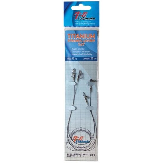 Поводок Ushiwaka Titanium Strands UTS72517, 1х7, 17кг/25см, 2шт