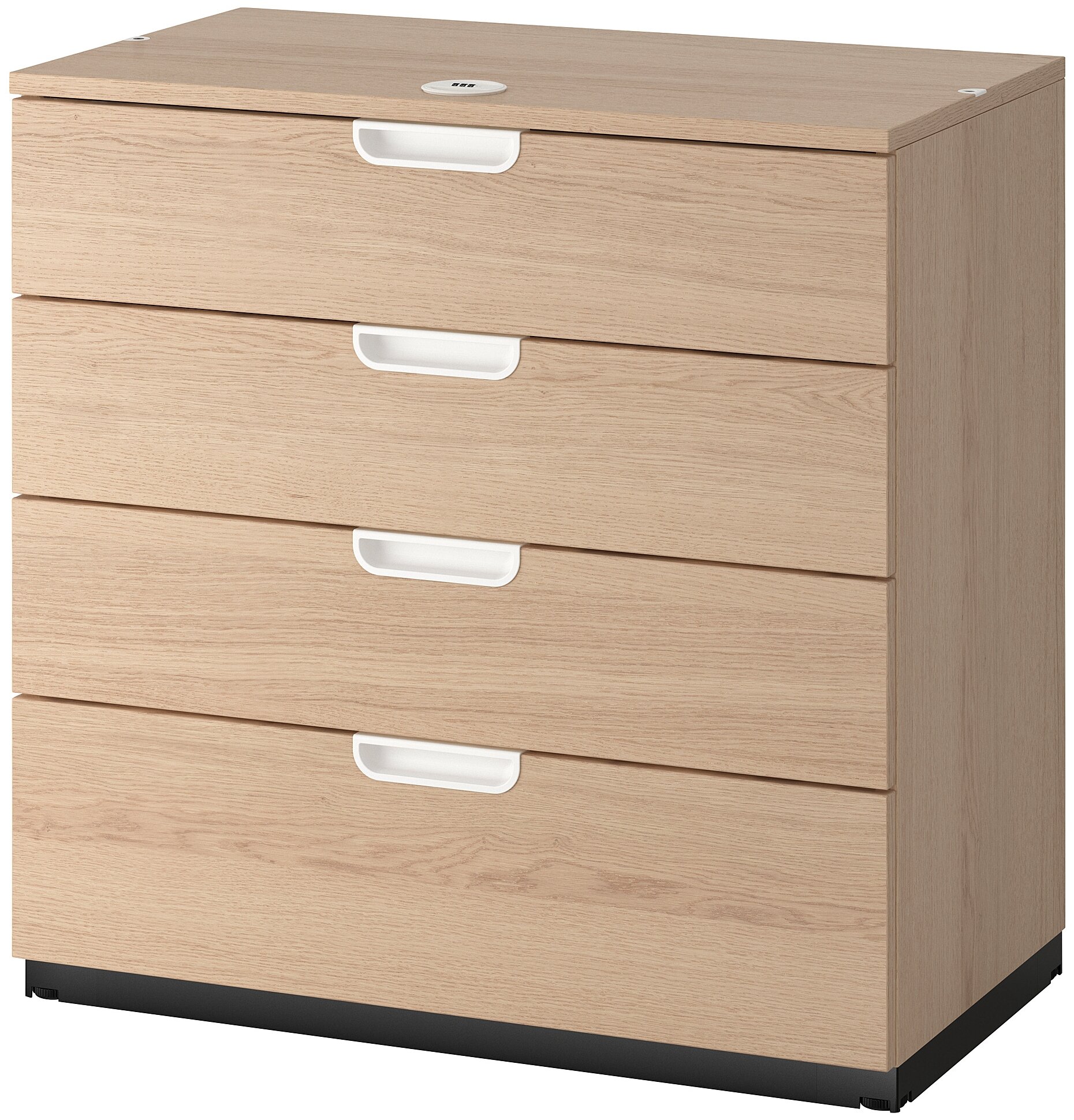 Тумба икеа галант 4 ящика, ШхГхВ: 80х45х80 см, цвет: дубовый шпон, беленый