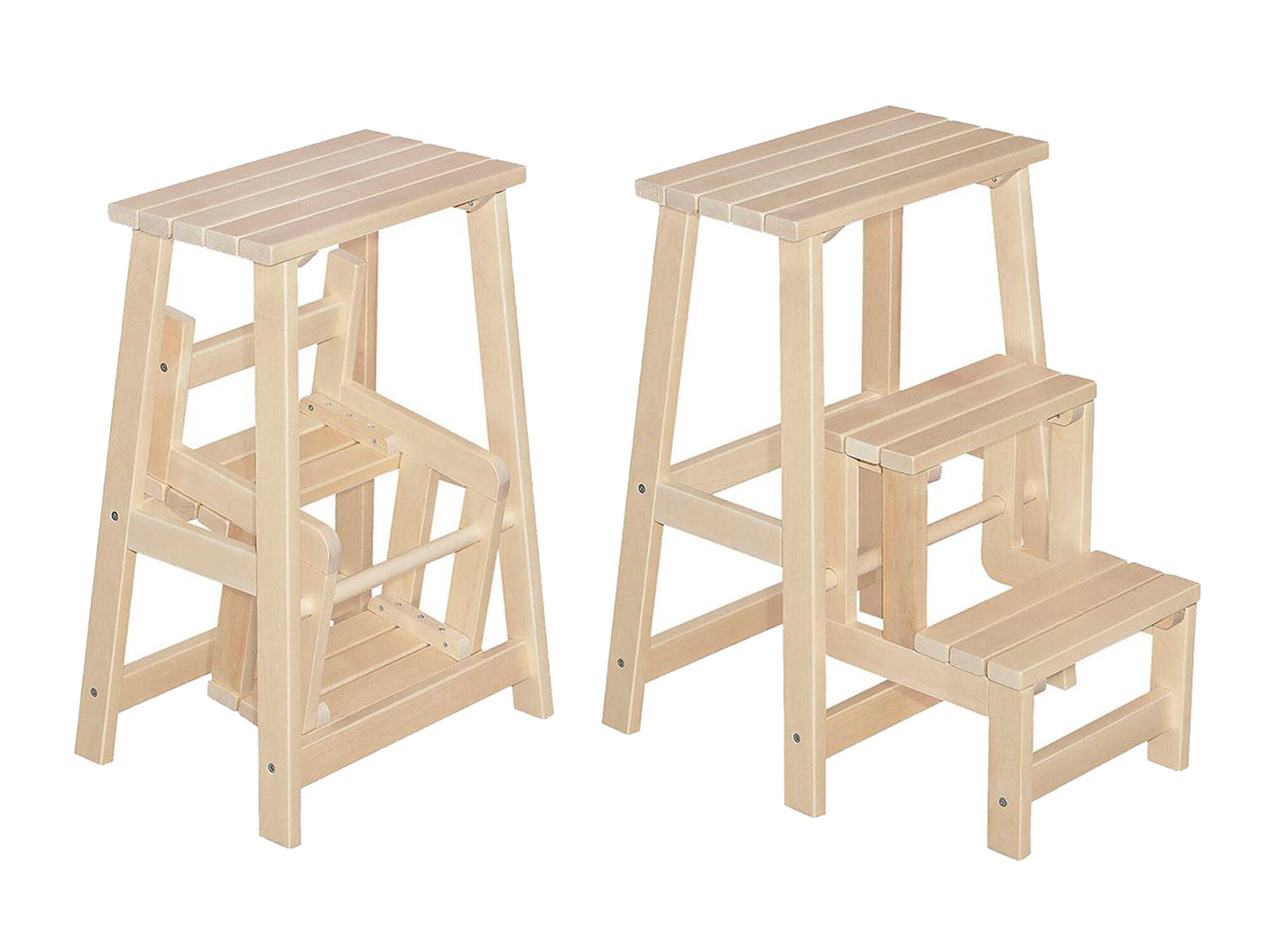 Табурет-стремянка Массив дерева Бесцветный (Лак) - фабрика Элегия