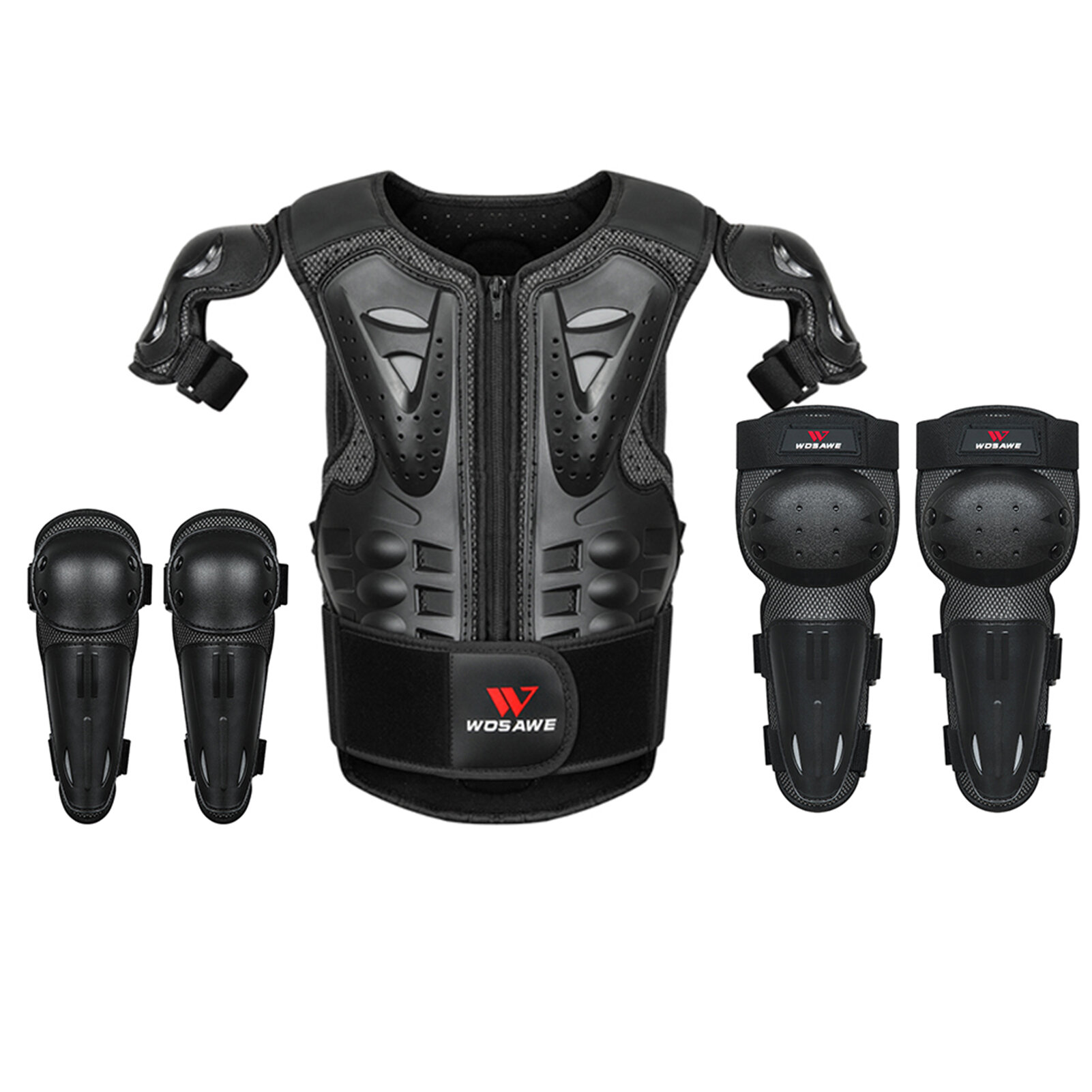 Детский защитный комплект для велоспорта и активного отдыха с жилетом и накладками