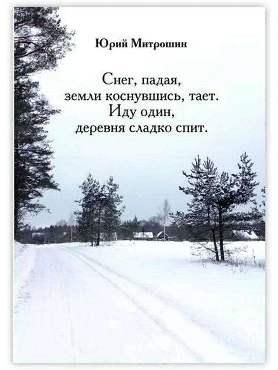 Снег, падая, земли коснувшись, тает. Иду один, деревня сладк