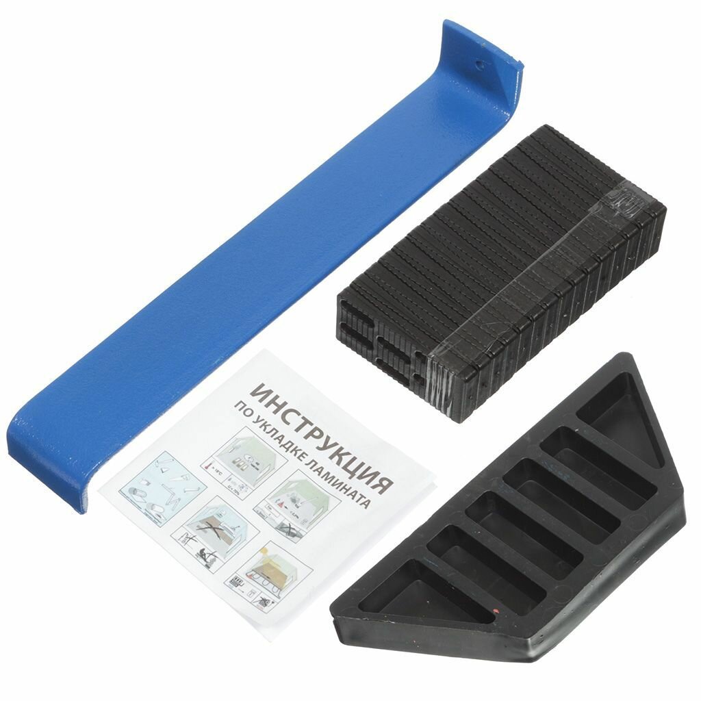 Набор инструментов для укладки ламината и паркетной доски РемоКолор 42-5-400, 32 предмета: тяга, блок и распорки